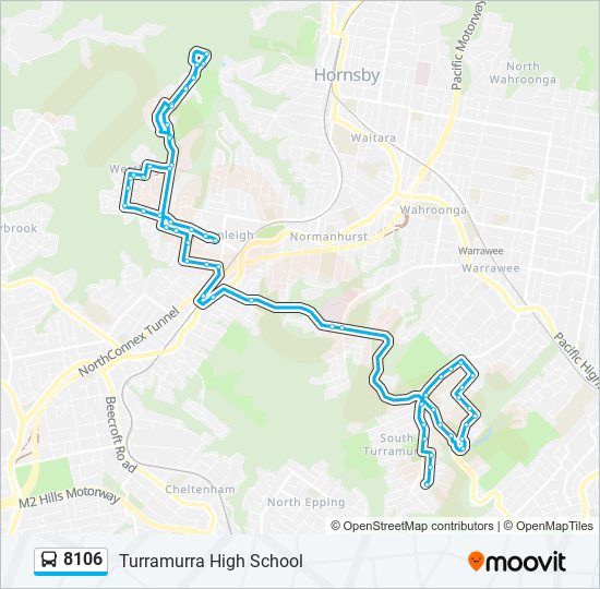 8106 Route: Schedules, Stops & Maps - Turramurra High School (Updated)