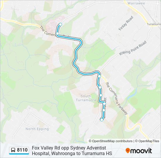 8110 Route: Schedules, Stops & Maps - Turramurra High School (Updated)