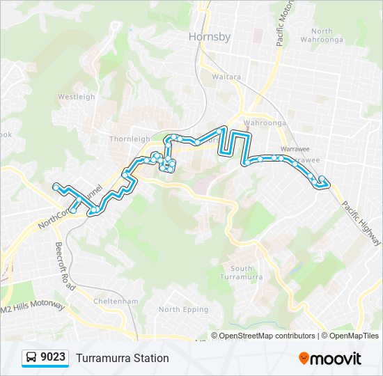 9023 Route: Schedules, Stops & Maps - Turramurra Station (Updated)