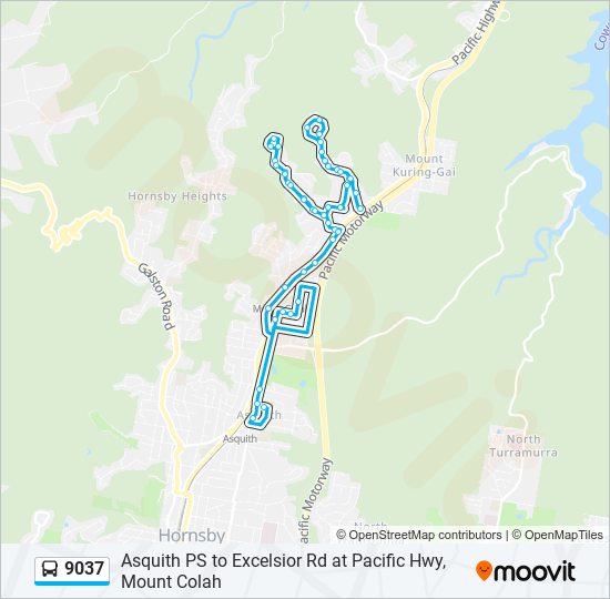 9037 Route: Schedules, Stops & Maps - Mount Colah - Excelsior Rd (Updated)