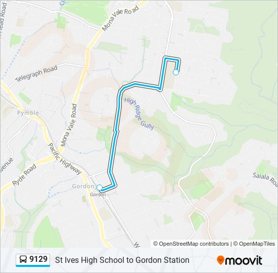 9129 Route: Schedules, Stops & Maps - Gordon Station (Updated)