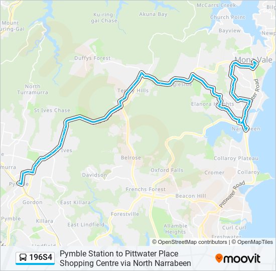 196s4 Route: Schedules, Stops & Maps - Mona Vale (Park Street) (Updated)