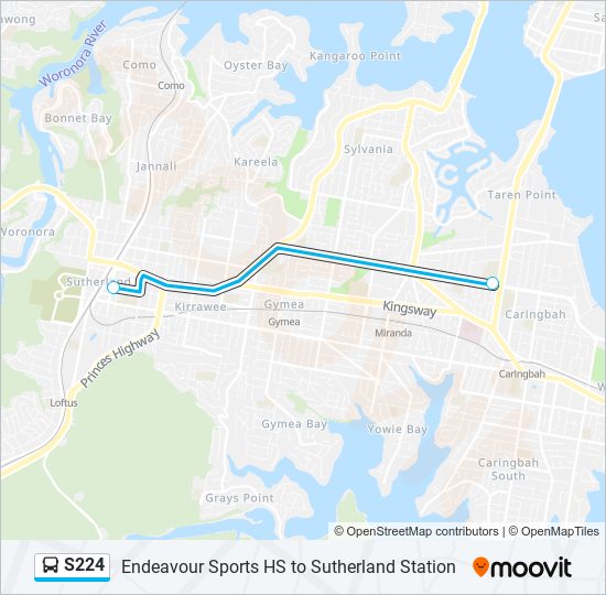 s224 Route: Schedules, Stops & Maps - Sutherland Station (Updated)