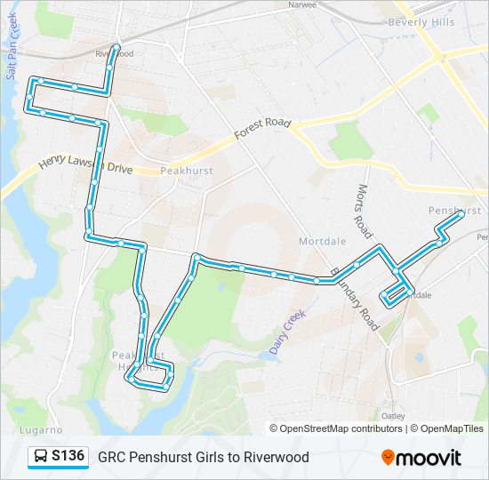 s136 Route: Schedules, Stops & Maps - Riverwood Station (Updated)