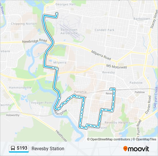 s193 Route: Schedules, Stops & Maps - Revesby Station (Updated)
