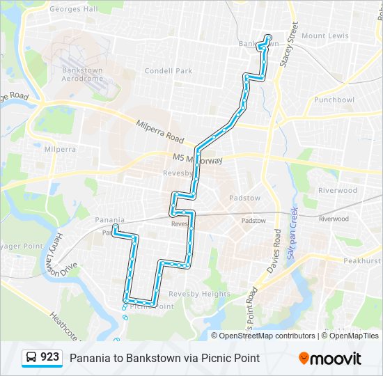 923 Route: Schedules, Stops & Maps - Panania Station (Updated)