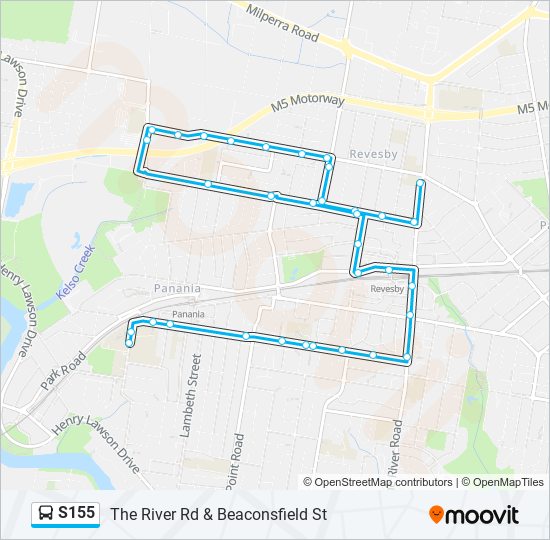 s155 Route: Schedules, Stops & Maps - The River Rd & Beaconsfield St ...