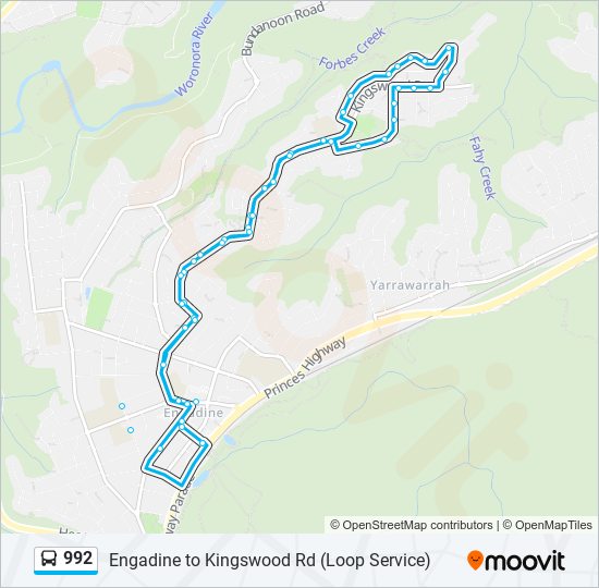 992 Route: Schedules, Stops & Maps - Engadine Station (Updated)