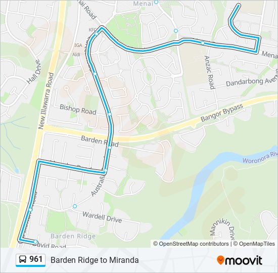 961 Route: Schedules, Stops & Maps - Barden Ridge - David Rd at Dawes ...