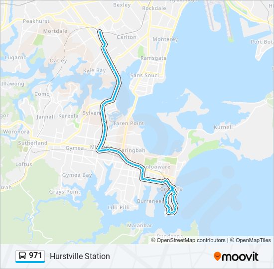 971 Route: Schedules, Stops & Maps - Hurstville Station (Updated)