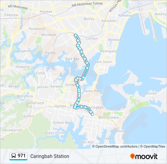 971 Route: Schedules, Stops & Maps - Caringbah Station (Updated)