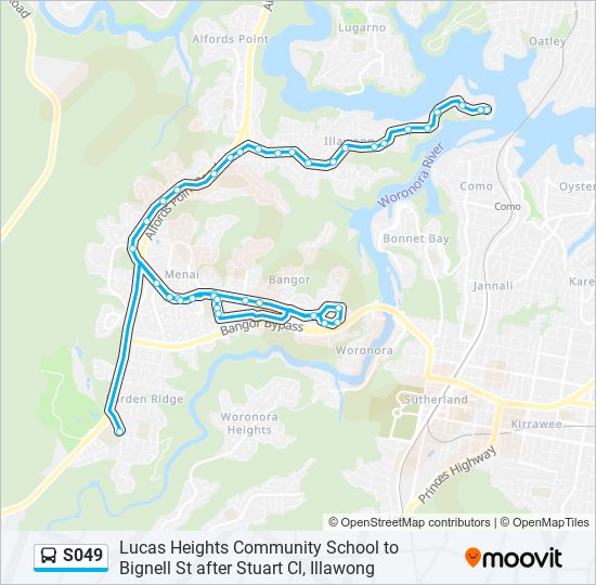 s049 Route: Schedules, Stops & Maps - Illawong - Bignell St (Updated)