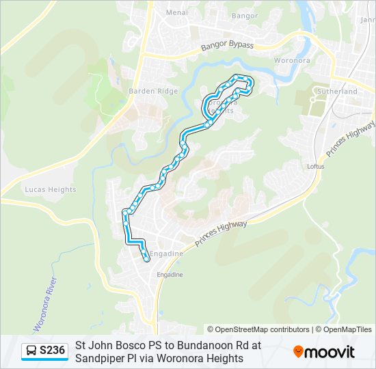 s236 Route: Schedules, Stops & Maps - Bundanoon Rd at Sandpiper Pl (Updated)