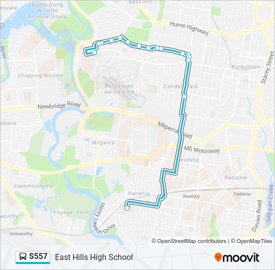 s557 Route: Schedules, Stops & Maps - East Hills High School (Updated)