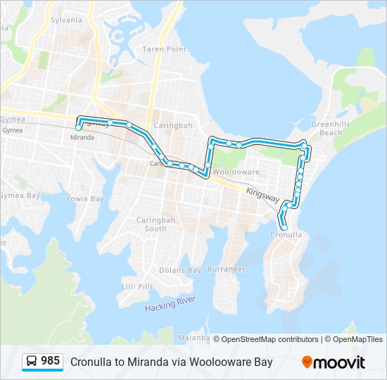 985 Route: Schedules, Stops & Maps - Cronulla Station (Updated)