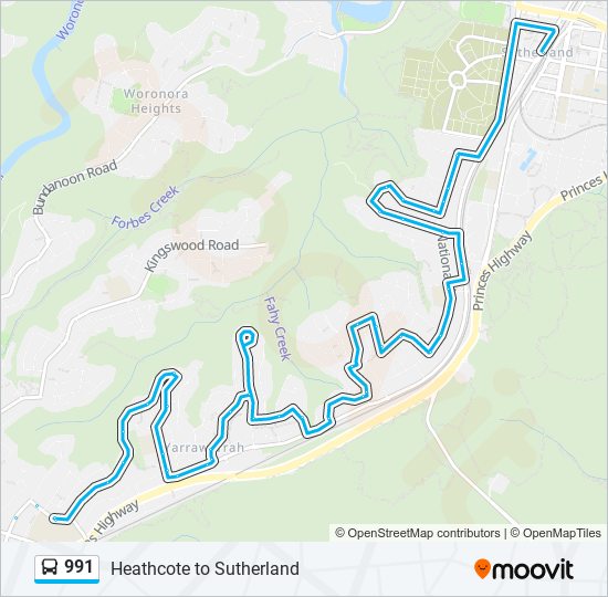 991 Route: Schedules, Stops & Maps - Sutherland Station (Updated)