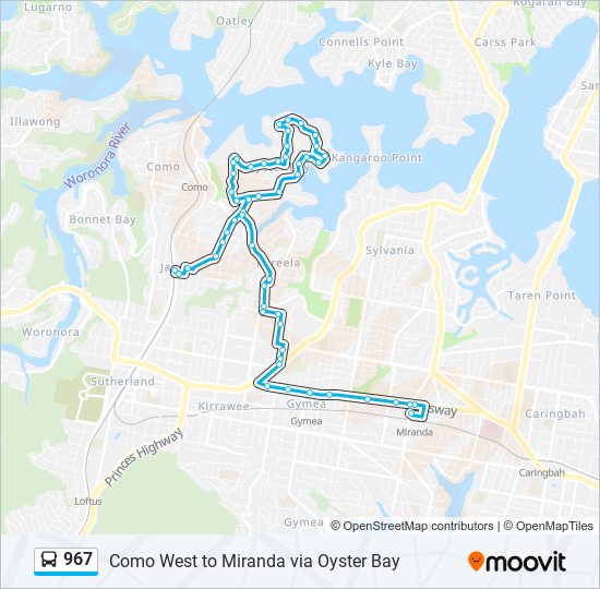 967 Route: Schedules, Stops & Maps - Jannali Station (Updated)