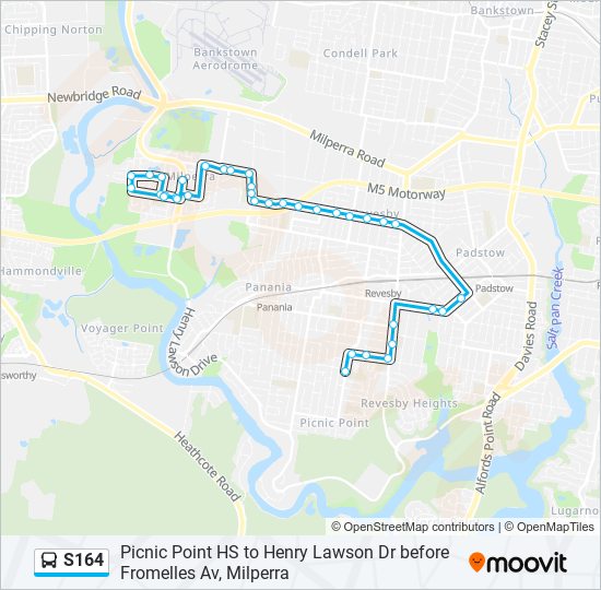 s164 Route: Schedules, Stops & Maps - Milperra - Henry Lawson Dr (Updated)