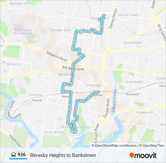 926 Route: Schedules, Stops & Maps - Padstow Station: Howard Rd (Updated)