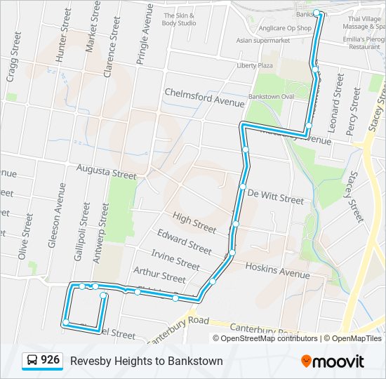 926 Route: Schedules, Stops & Maps - Bankstown Hospital (Updated)