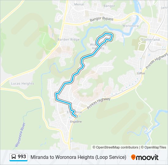 993 Route: Schedules, Stops & Maps - Engadine Station (Updated)