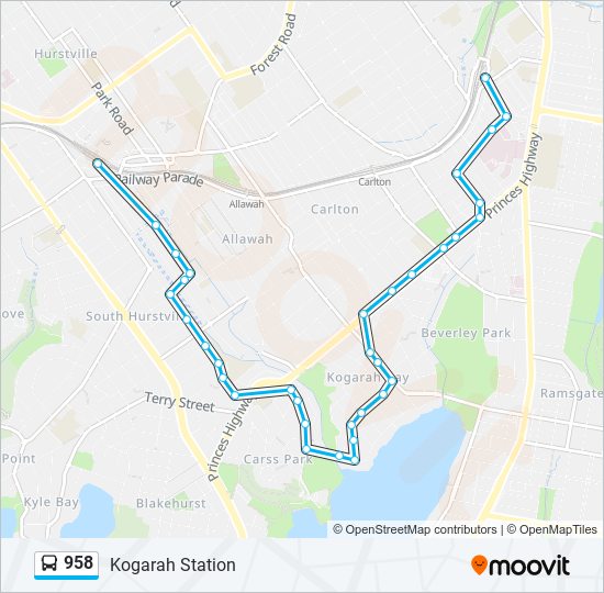 958 Route: Schedules, Stops & Maps - Kogarah Station (Updated)