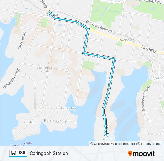 988 Route: Schedules, Stops & Maps - Caringbah Station (Updated)