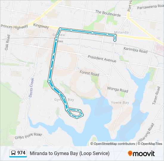 974 Route: Schedules, Stops & Maps - Gymea Station (Updated)