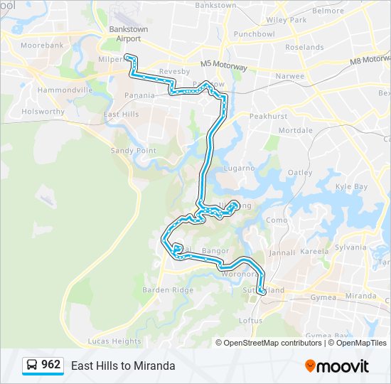 962 Route: Schedules, Stops & Maps - Wsu Milperra (Updated)