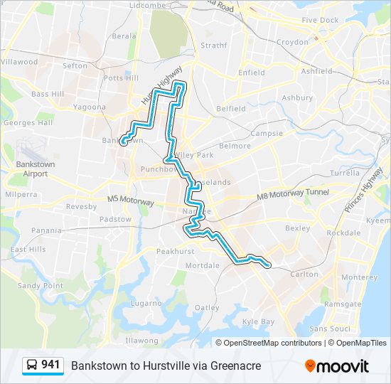 941 Route: Schedules, Stops & Maps - Westfield Hurstville (Updated)