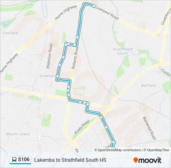 s106 Route: Schedules, Stops & Maps - Strathfield South HS (Updated)