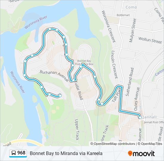 968 Route: Schedules, Stops & Maps - Jannali Station (Updated)