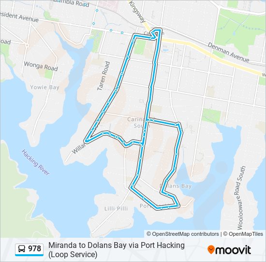 978 Route: Schedules, Stops & Maps - Caringbah Station (Updated)