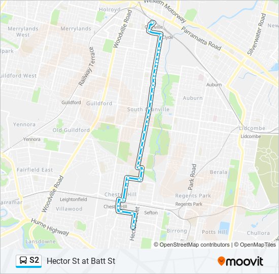 s2 Route: Schedules, Stops & Maps - Hector St at Batt St (Updated)