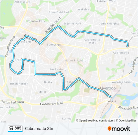 805 Route: Schedules, Stops & Maps - Cabramatta Stn (Updated)