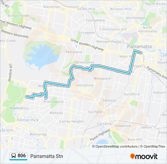 806 Route: Schedules, Stops & Maps - Parramatta Stn (Updated)