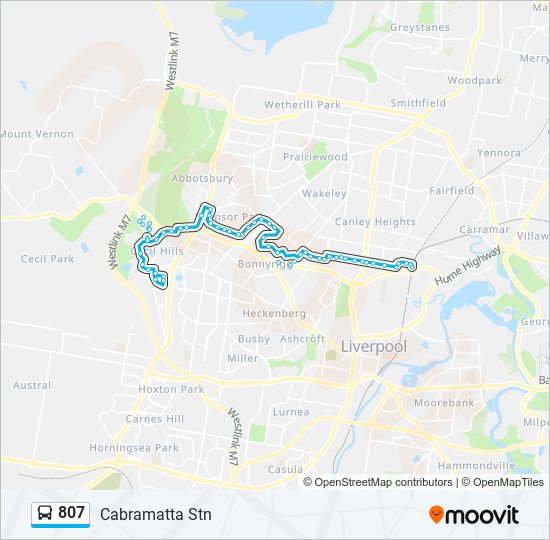 807 Route: Schedules, Stops & Maps - Cabramatta Stn (Updated)
