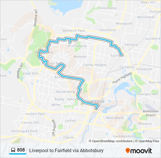 808 Route: Schedules, Stops & Maps - Liverpool Stn (Updated)
