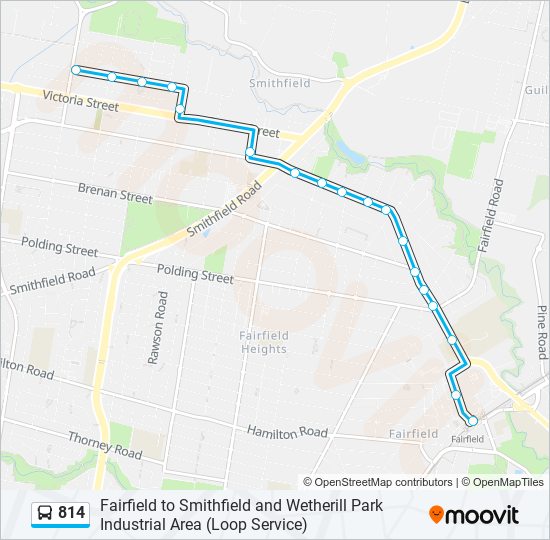 814 Route: Schedules, Stops & Maps - Chifley St at Hassall St (Updated)