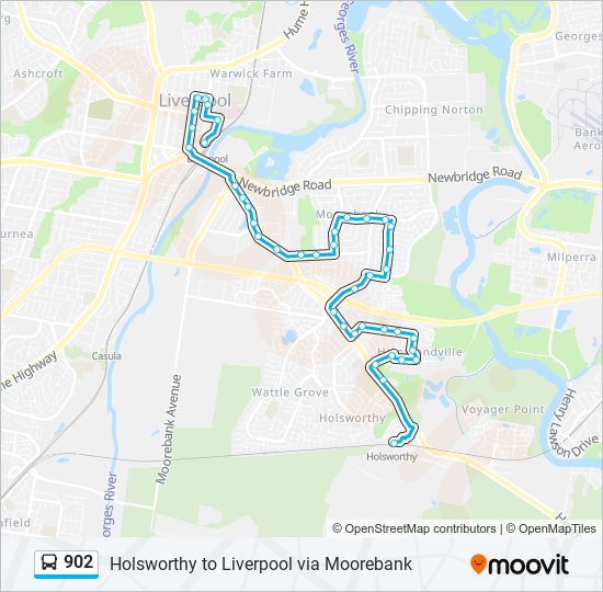 902 Route: Schedules, Stops & Maps - Holsworthy Stn (Updated)