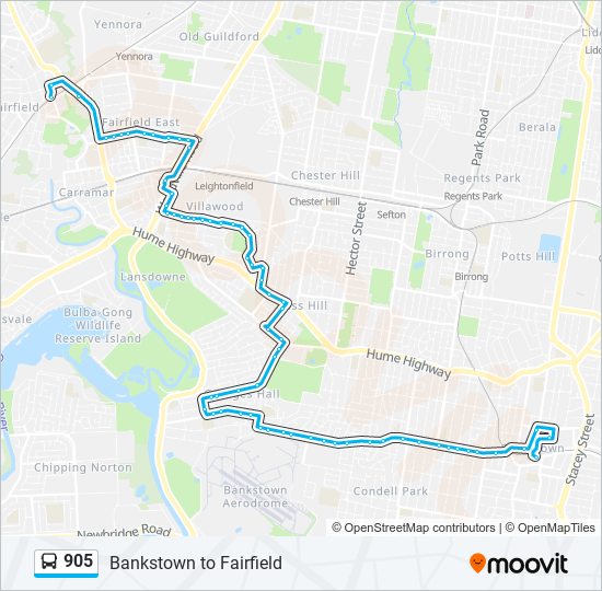905 Route: Schedules, Stops & Maps - Fairfield Stn (Updated)