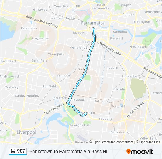 907 Route: Schedules, Stops & Maps - Bass Hill Plza (Updated)