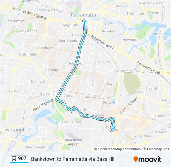 907 Route: Schedules, Stops & Maps - Parramatta Stn (Updated)