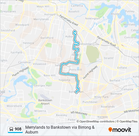 908 Route: Schedules, Stops & Maps - Auburn Stn (Updated)
