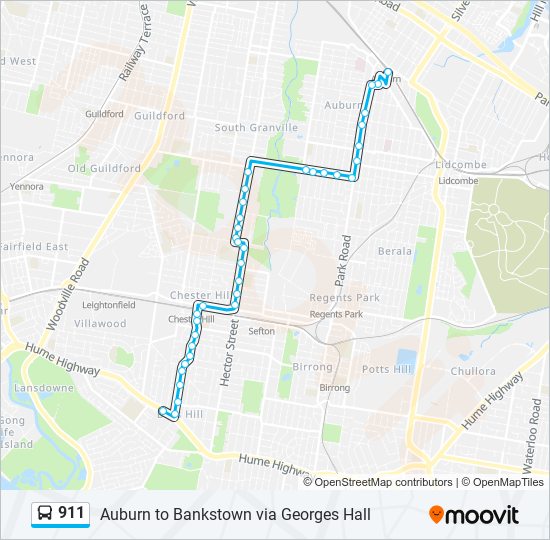 911 Route: Schedules, Stops & Maps - Bass Hill Plza (Updated)