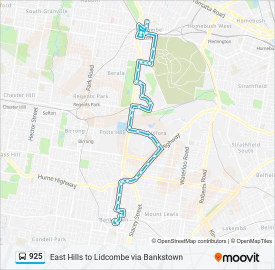 925 Route: Schedules, Stops & Maps - Bankstown Stn (Updated)