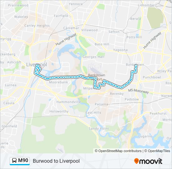 m90 Route: Schedules, Stops & Maps - Bankstown Stn (Updated)