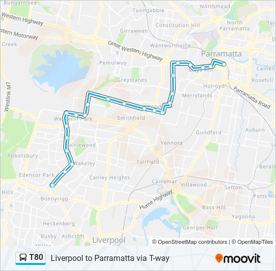 t80 Route: Schedules, Stops & Maps - Bonnyrigg T-Way Stn - To Liverpool ...