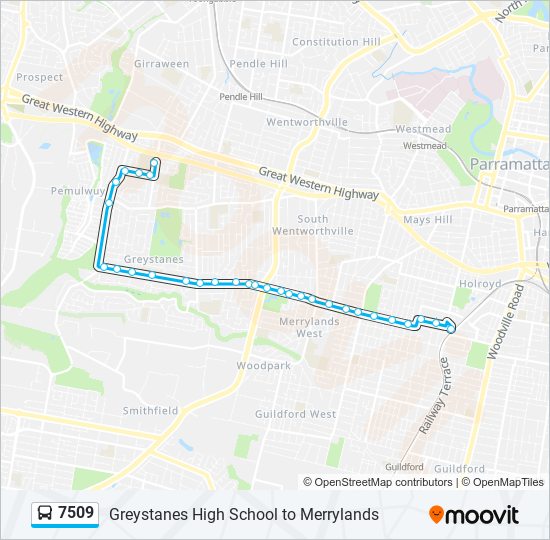 7509 Route: Schedules, Stops & Maps - Merrylands Intg (Updated)