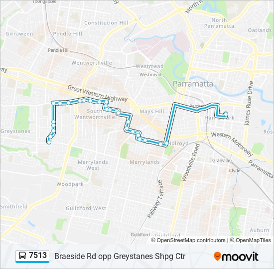 7513 Route: Schedules, Stops & Maps - Braeside Rd opp Greystanes Shpg ...